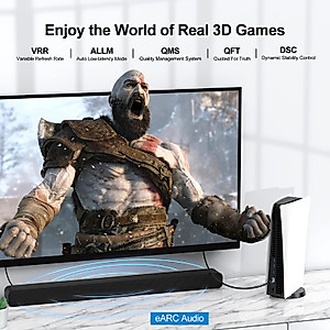 UVOOI 8K HDMI ARC/eARC Cable for Soundbar 6.6FT, eARC HDMI 2.1 Cable, High Speed HDMI Cord 48Gbps 8K@60Hz, 4K@120Hz Dolby Atoms (HDCP 2.2&2.3, 3D, HDR10) for Sound bar, Roku TV, PS5, HDTV, Blu-ray