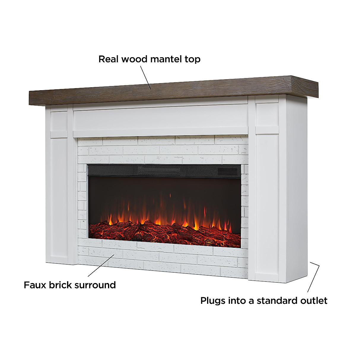Cravenhall Landscape Electric Fireplace in White by Real Flame (5510E-W)