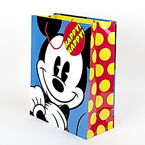 Hallmark Disney 15" Extra Large Gift Bag with Tissue Paper (Mickey Mouse) for Birthdays, Kids Parties or Any Occasion