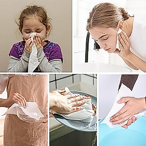 TONLEA Paper Towels 4 Rolls 200 Sheets, Washable and Reusable Paper Towels Rolls for Kitchen and Daily Use, Safe PP- Wood Pulp Cloth Material