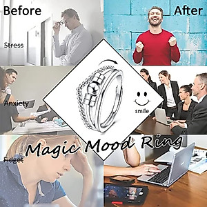 Imortaluck Anti Anxiety Ring for Women Men, Fidget Spinner Band Unisex Adjustable Stacking Spinning Ring Jewelry Gifts for Girls