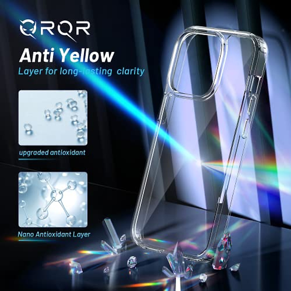 RQR Clear Armor for iPhone 12 Case & iPhone 12 Pro Case, [Anti-Yellowing] Protective Shockproof Phone Case [Certified Military Protection] Slim Hard Cover 6.1 inch