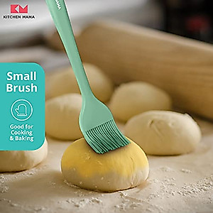 Kitchen Mama Silicone Basting Pastry Brush: Set of 2 Heat Resistant Basting Brushes for Baking, Grilling, Cooking and Spreading Oil, Butter, BBQ Sauce, or Marinade. Dishwasher Safe(Teal)