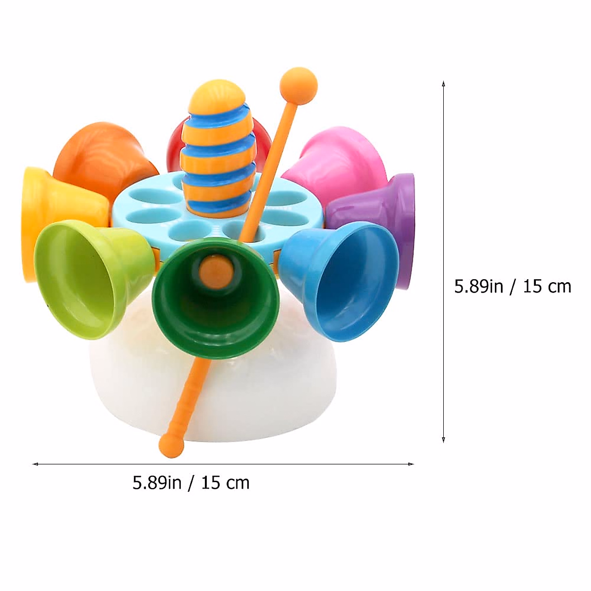 TOYMYTOY 1 Set Music Rotating Bell Toy Baby Percussion Instrument Bell Toys for Baby, Kids Musical Instruments Set Baby Drum Set Educational Toy Musical Bells for Kids
