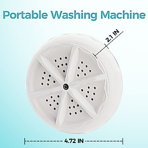 Ultrasonic Mini Washing Machine Turbine with bucket,Portable Folding Fordable Washers,Mini Washing 3in1 Dishwashers for children's clothes Socks,Underwear,Bra, Laundry Tub …