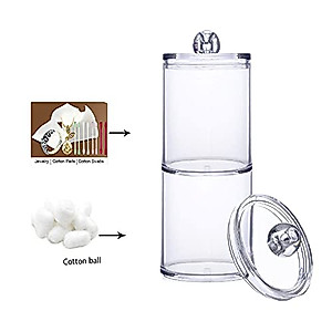 QYANG, 3piece combination cotton swab pad container, transparent container, cotton ball distributor, plastic medicine container, cosmetic container, bathroom dresser (10oz, 22oz, 39oz)