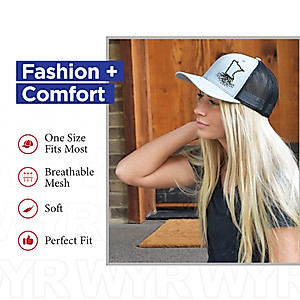 WYR Clothing Snapback Hat with State Map Design, Stylish Hats for Men and Women, Polyester Cotton Baseball Cap with Mesh Back, Six-Panel Trucker Hats, Universal Size