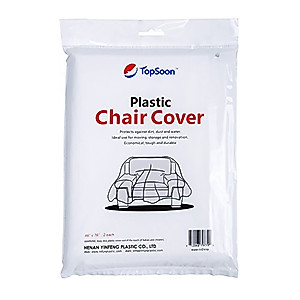 TopSoon 2-Pack Plastic Chair Cover for Storage Waterproof Dust-proof Armchair Cover Sofa Bag 46-inch by 76-inch Clear