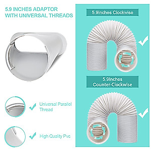 KLOLKUTTA Portable Air Conditioner Window Kit with Coupler, Portable AC Window Kit Accessories for Exhaust Hose, Adjustable Universal Window Slide Panels Kit Plates for 5.9 Inches Ducting