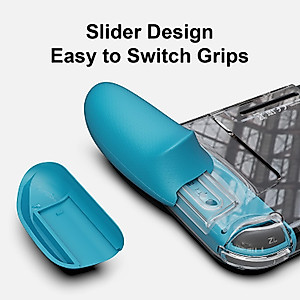 Skull & Co. GripCase Crystal Bundle: A Dockable Transparent Protective Cover Case with Replaceable Grips [to fit All Hands Sizes] for Nintendo Switch -Neon Pink & Green