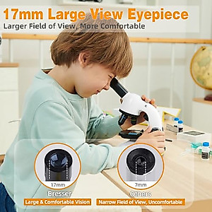 Microscope for Kids, Kids Microscope Kit, 40x-750x Microscope Kit for Kids 5-7 8-12, Educational STEM & Science Toys with Slides, Phone Adapter, Gifts Toys for Boys Girls Ages 5-6-7-8-12-13