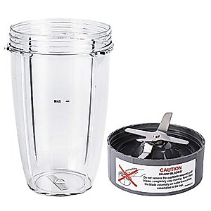 Blender Replacement Parts for Nutribullet Blender, 24OZ Cup with Replacement Extractor Blade Compatible with Nutribullet 600W 900W Blenders