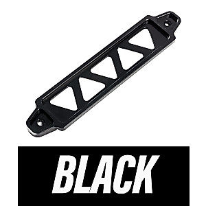 AOCISKA Battery Hold Down Bracket, Universal Crossbar Car Battery Holder Kit with 10in J Bolts,Car Battery Lock Down Sets,Aluminum Alloy Battery Tie Down Mount Bracket,Hold Lock Accessories (Black)