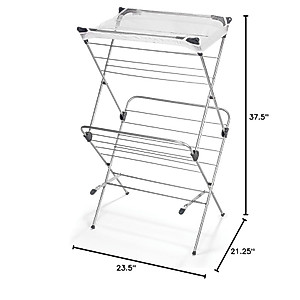 Polder Two-Tier Free Standing Clothes Drying Rack with Mesh Garment Dryer
