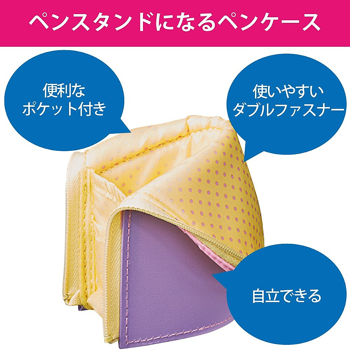 Kokuyo Pen Case Neocritz Mini, Yellow/Purple/Pink (F-VBF132-1)