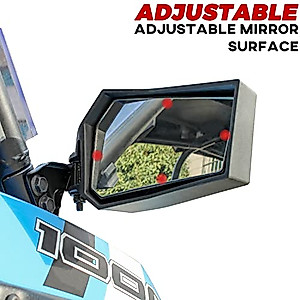 SAUTVS Center Convex Rearview Mirror and Adjustable Folding Side Rear View Mirrors Kit for Polaris RZR XP XP4 1000 Turbo S 4 1000 900 2014-2023 Accessories (Replace #2881198, #2881540)