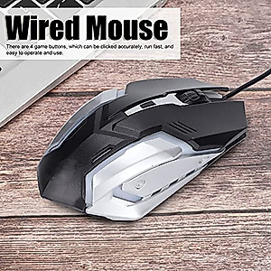 Zyyini Wired Gaming Mouse, S150 USB 3 Buttons 1600DPI Wired Optical Mice,Office Business Gaming LED Glowing Mouse,for Laptop/Computer/Notebook/Tablet(Black)