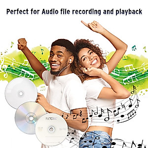 PlexDisc CD-R 700MB 52X Logo Top Blank Discs - 100 Pack | Writable Bulk CDs for Music, Audio, and Data Recording | Ideal for Burning Music & Storage (no Container)