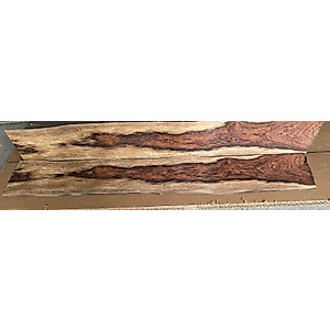 Genuine Brazilian Rosewood Dalbergia Negra Wood Veneer Sheets 2 Pieces 49"x8"x1/42"