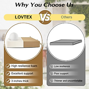 LOVTEX Outdoor Chair Cushions Set of 4, Outdoor Patio Chair Cushions with Ties,Waterproof Chair Cushions for Outdoor Furniture, 18.5 x 16 x 3 inch, Khaki