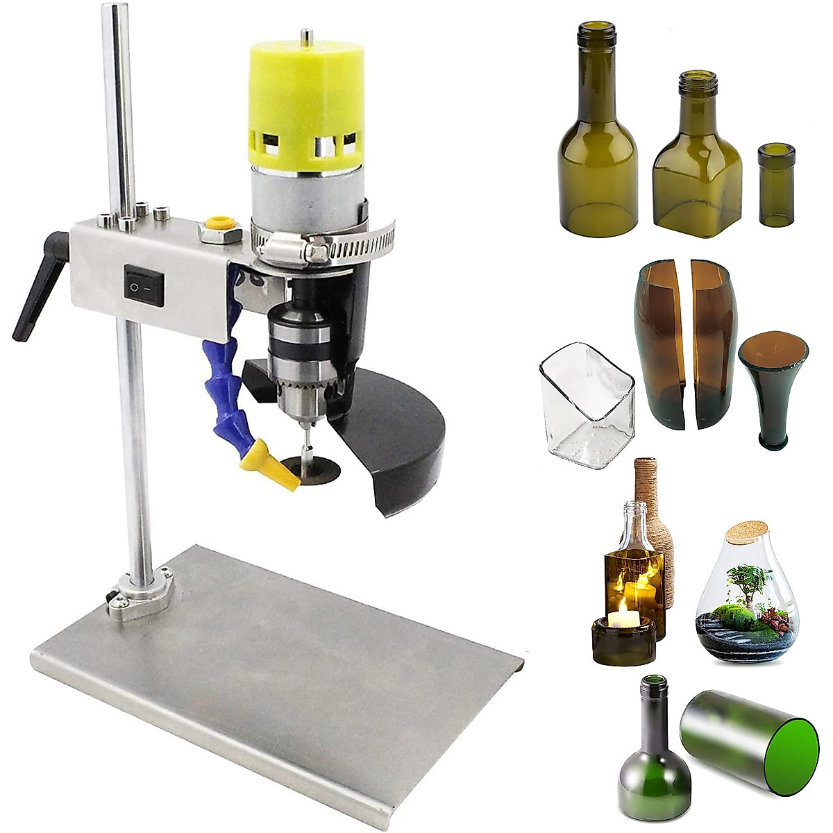 cartBit 6000R/Min Glass Bottle Cutter, 150W Electric DIY Bottle Cutter Machine, Wine Bottle Cutter Tool Kit for Round/Square/Irregular Glass or Ceramic Bottles,American
