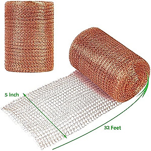 Copper Mesh Roll for Mice Rat Rodent Repellent, Sturdy 32 Feet Copper Wool Mouse Trap for Bat Snail Bird Control with Packing Tool