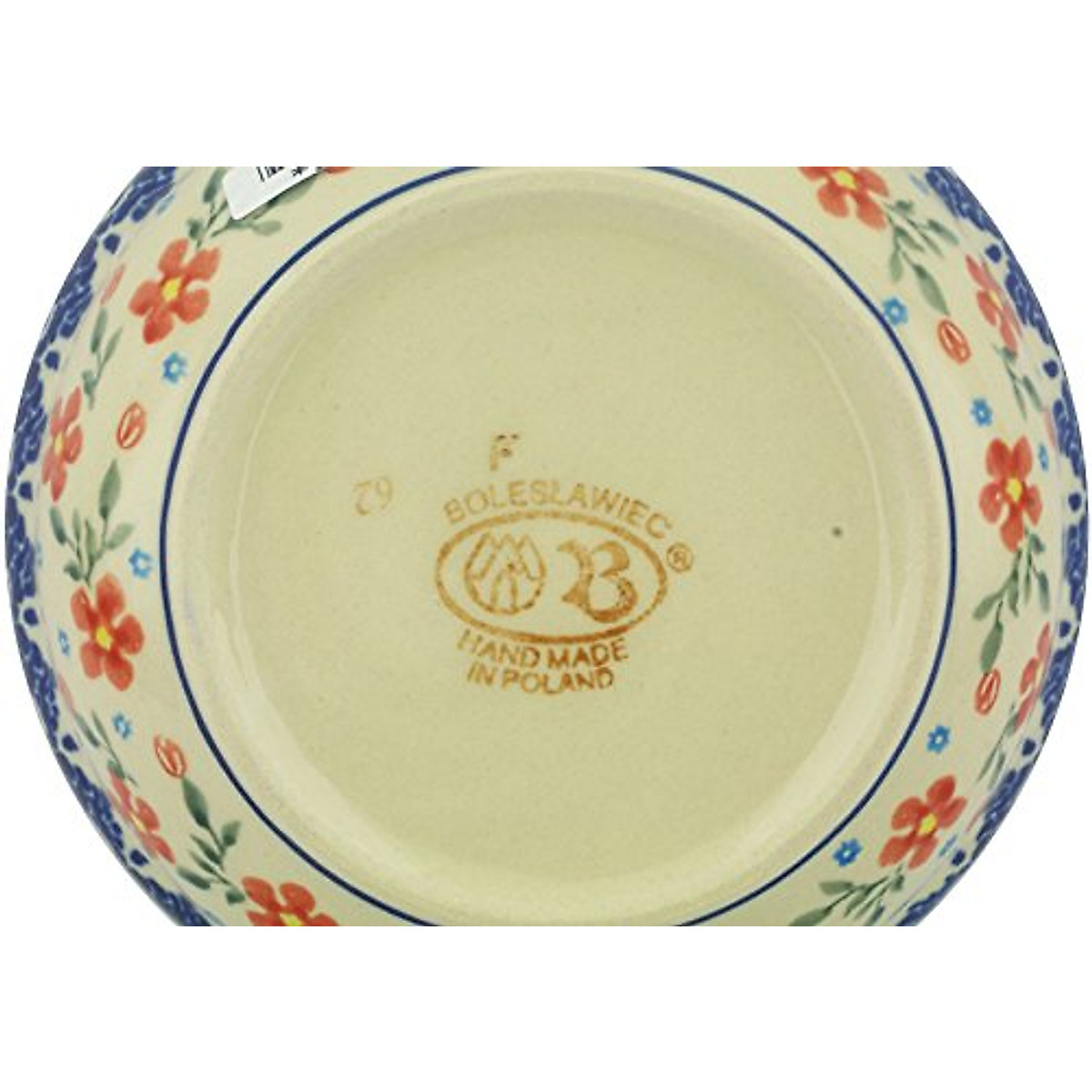 Polish Pottery 6½-inch Bowl (Country Garden Theme) + Certificate of Authenticity