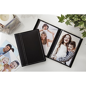 4x6 Black Photo Album w/White Stitching - Holds 24 Photos