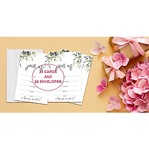 Join Us Invitation Cards With Envelopes -Greenery Invite Cards for All Occasions, Wedding, Engagement, Reception, Bridal or Baby Shower and Birthday Party - 25 Cards and 25 Envelopes- HL-001 YQK