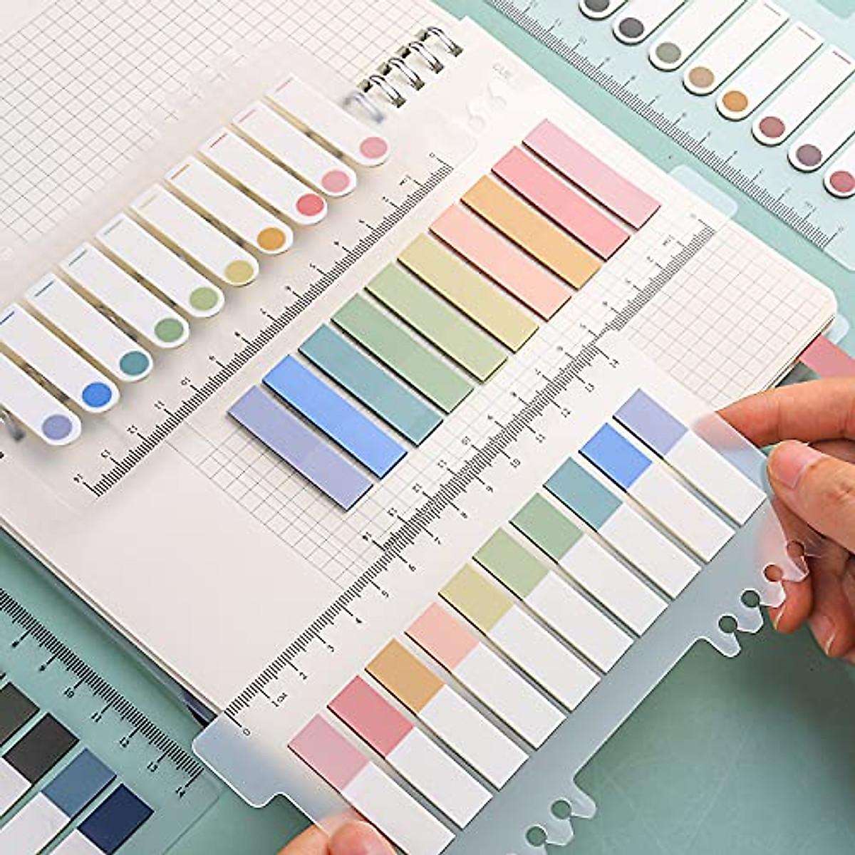 Morandi Sticky Notes, Writable Index Tabs, Set of 10 x 3 Packs Colorful Macaron Memo Stickers, Waterproof for Books, Folders, Glass, Monitors & Filing Cabinets, 200 Pieces/Pack, Morandi