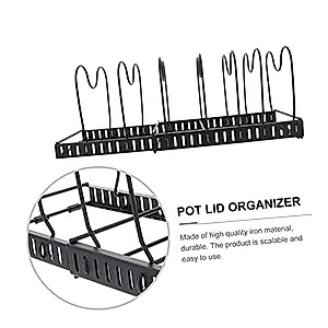 OSALADI Kitchen Shelf Lid Holder for Pots Pan Holder Lid Organizer Pots and Pans Pot Lid Organizer Pantry and Cabinet Holder Pot Lid Rack Pot Lid Stand Pot Rack Pot Lid Holders No Punching