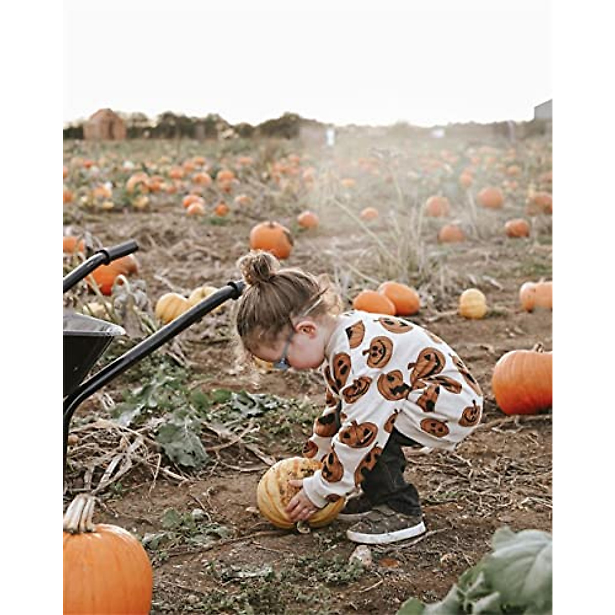 Toddler Kids Baby Girl Boy Halloween Outfit Pumpkin Sweatshirt Oversized Onesie Romper Sweater Matching Clothes (Sweatshirt Pumpkin,2-3T)