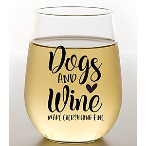 COOL AF Dog Mom Gifts For Women - Funny Dog Mom Gift Wine Glass - 15oz Wine Glass For Dog Lovers