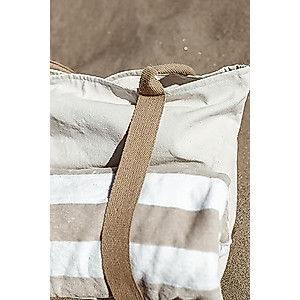 TRIBECA TRIBE Beach Bag - Large Woven Beach Tote Bag - Boho Chic Travel Tote Bag With Hat Holder (Wide Style- Desert)