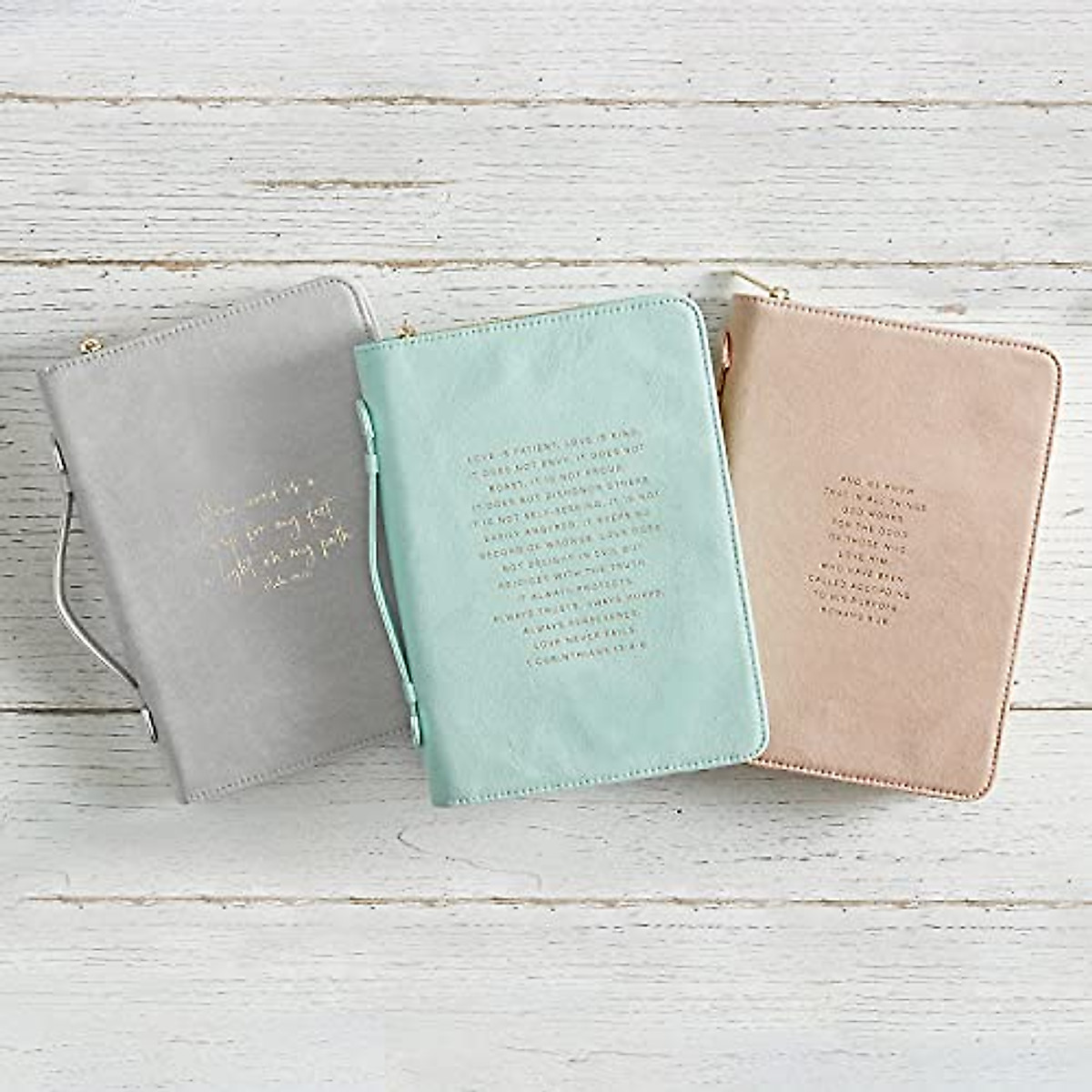 Creative Brands Faithworks-Simply Faith Collection Suede Bible Cover, 7 x 10-Inch, Peach-Romans 8:28