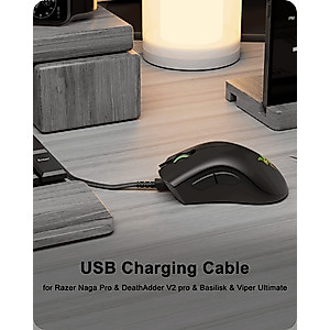 VHBW USB Charging Cable Replacement for Razer Mouse Charger, compatible with Razer Naga Pro & DeathAdder V2 pro & Basilisk & Viper Ultimate Wireless Gaming Mouse 【5.9ft Long】