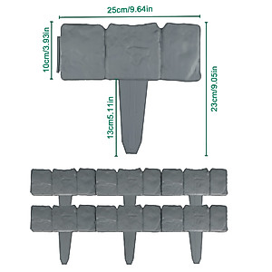 Garden Edging Border,Landscape Edging,32ft Plastic Garden Edging Border no dig for Edging DIY Decorative Flower Grass Bed Border,Comes with a Punch Tool for Insertion,40pcs(Grey)