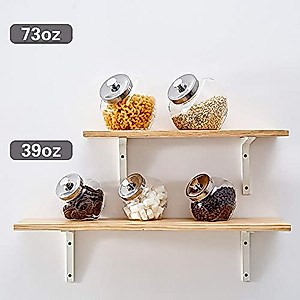 Hyperspace Glass Penny Jar, Candy Jar, Cookie Jar, Kitchen Canister, Set of 2 (73OZ)