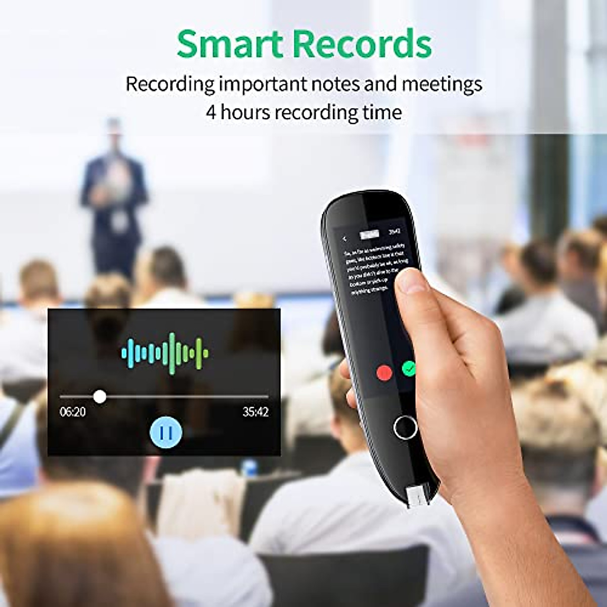 SVANTTO Pen Scanner, Text to Speech Device for Dyslexia, OCR Digital Highlighter Pen Reader, Exam Reading Pen for Students, Wireless Poliglu Language Translator Device