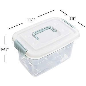 Kiddream 6-pack 5 Liter Small Boxes with Lids, Plastic Clear Storage Bin