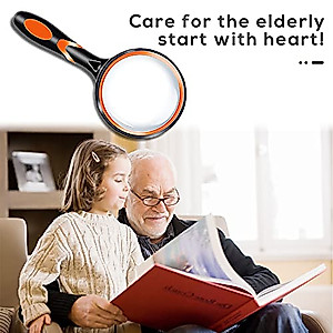 1PCS Premium 10X Magnifying Glass, Eye Candy Magnifiers for Kids & Seniors Reading for Close Work, 50mm Shatterproof Magnify Glasses with Non-Slip Soft Rubber Handheld for Elderly Read Insect Nature