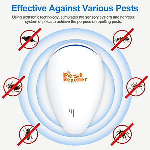 Ultrasonic Pest Repeller - 6 Pack, Electronic Mouse Repellent, Indoor Rodent Repellent，Rat Repellent Plug in，Insect Repellent，Pest Control for Mosquitoes，Ants，Mice，Squirrel,Fly，Cockroaches
