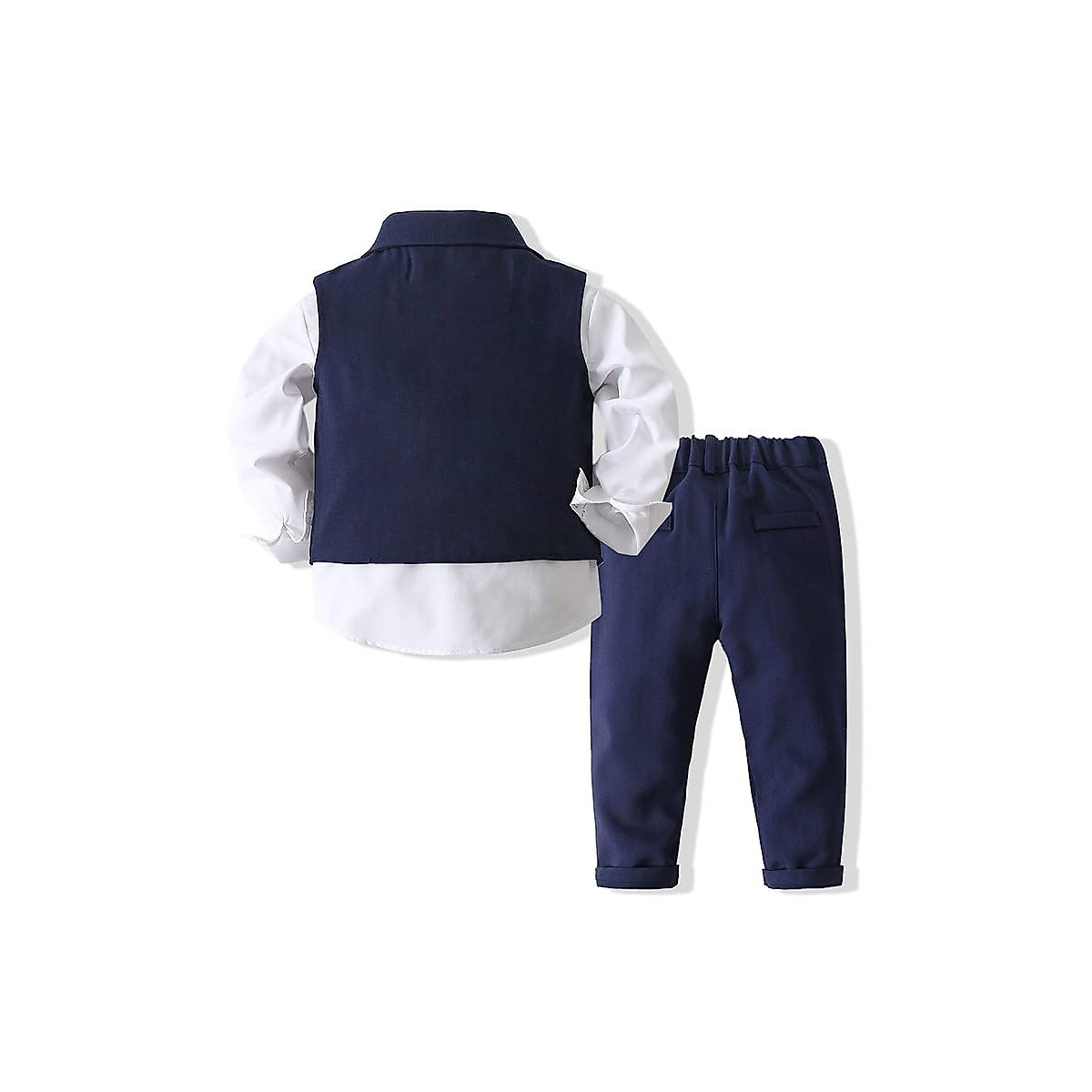 Abolai Baby Boys' 3 Piece Vest Set with Shirt,Vest and Pant Blue 90