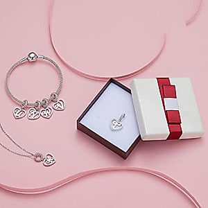 BABAMIA 925 Sterling Silver Heart Initial Bead Charms for Women, Cubic Zirconia Alphabet Bracelet Charms Fits Necklaces Letter C Personalized Love Bead Charms Jewelry Gift for Women