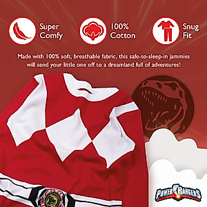Power Rangers Boys’ Red Ranger 2-Piece Snug-Fit Cotton Pajamas Set, RED POWER, 6