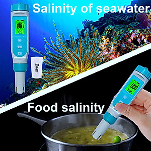 Divolight 7 in 1 Water Quality Tester Pen Meter for Pools, Drinking Water Aquariums hydroponic Cooking Tester Measure Water by 7 parameters: PH/TDS/EC/ORP/S.G/Water Salinity/Temp