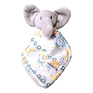 SONA G DESIGNS Lovey with Plush Security Blanket for Newborn Infant Baby (Gray Elephant Set)