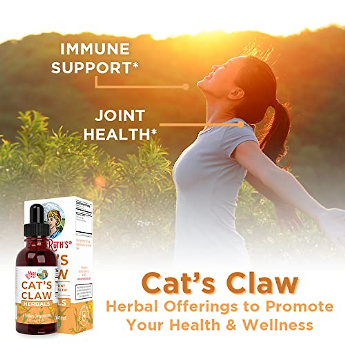 Cats Claw | USDA Organic Cats Claw Tincture | Cats Claw Liquid for Joint Support | Drop Supplement for Digestive Health | Herbal Blend for Immune Support | Vegan | Non-GMO | Gluten Free | 1 Fl Oz