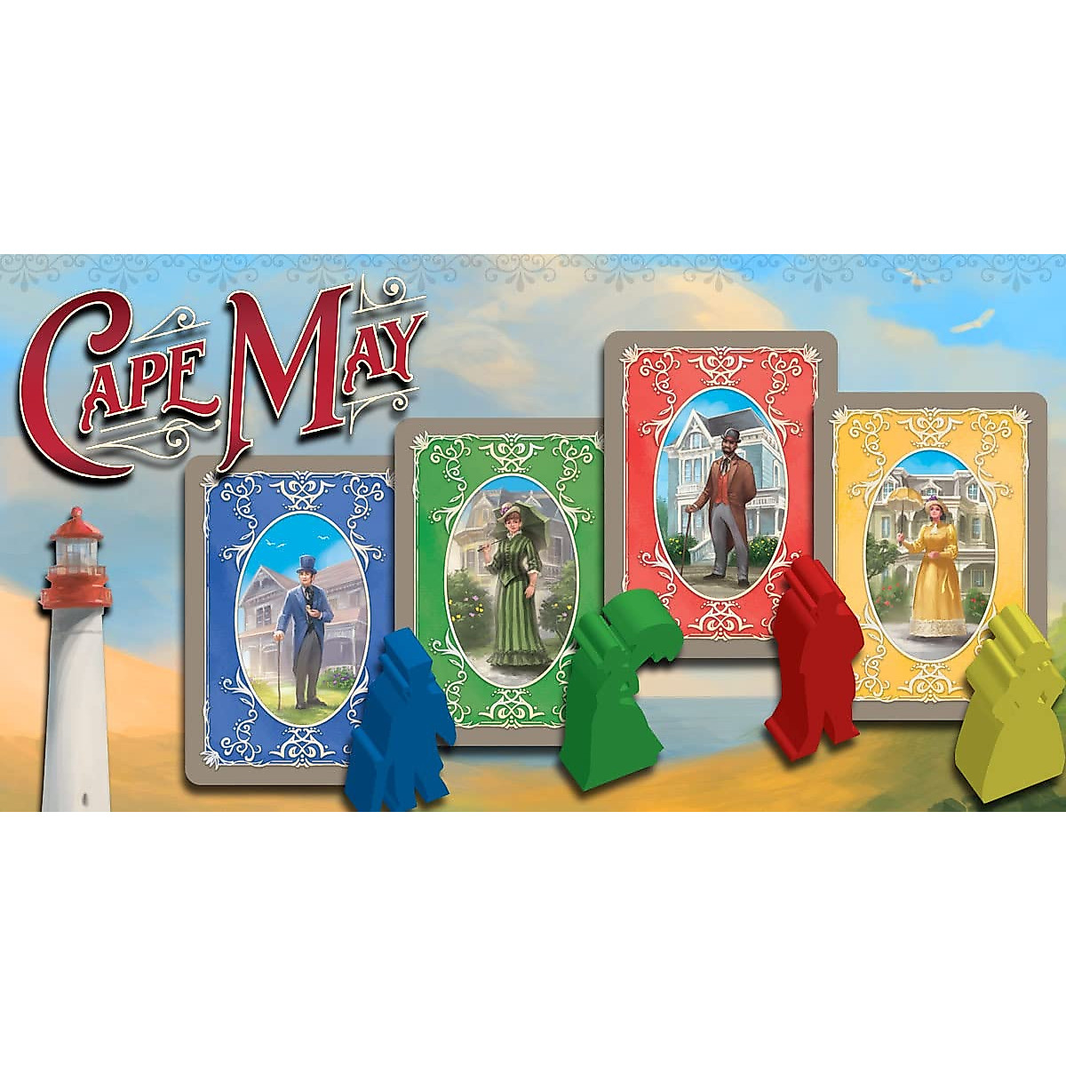 Thunderworks Games - Cape May | Seaside Resort City Building Board Game | Strategy Resource Management and Set Collection | Thematic Board Game | Ages 14+ | Family Game for 1-4 Players |60-120 Minutes