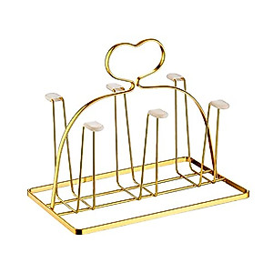 XWOZYDR Bottle Drying Rack Metal 6 Cup Mug Holder Protective Hooks Non-Slip Bottle Drying Holder Tree for Glasses Coffee Mug